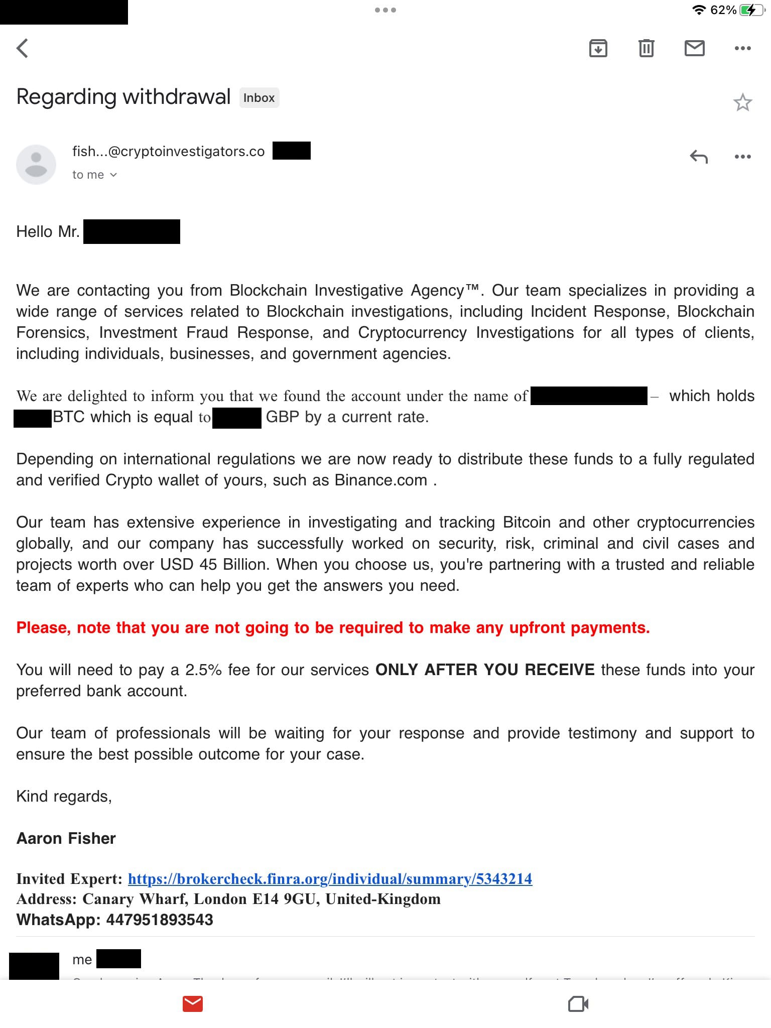 Scam Alert: No, a 'Crypto Investigator' Has Not Found Your Lost Crypto